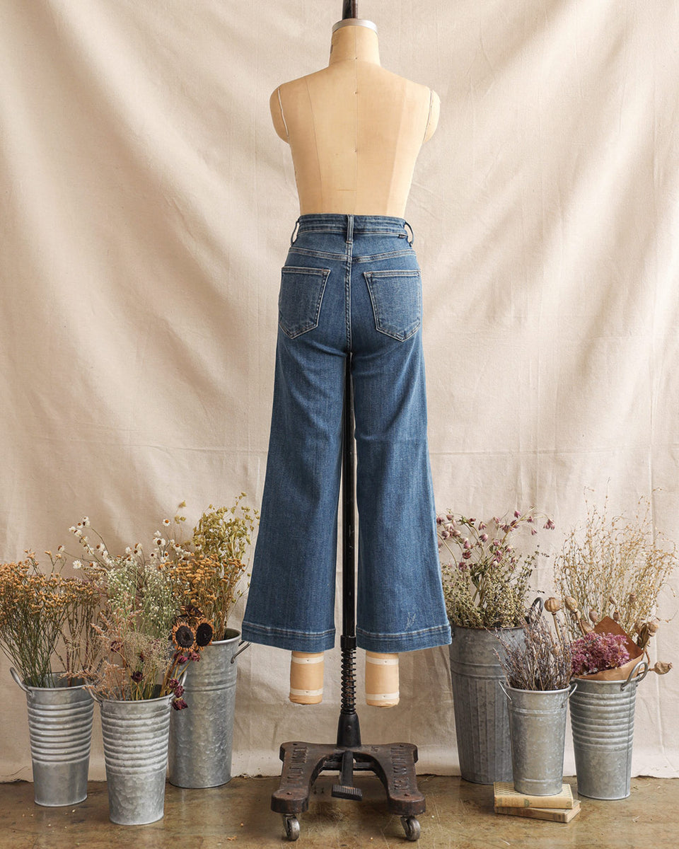 Vintage Inspired Wide Leg Jeans Vintage Inspired Jeans Sydney Wide Leg Jeans Adored Vintage