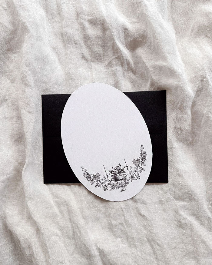 Open Sea Stationery Victorian Mourning Card / Adored Vintage