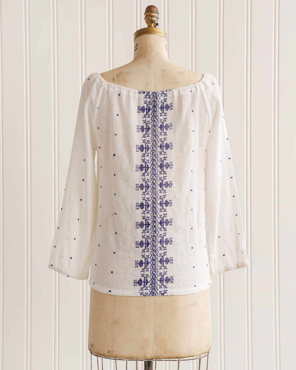 Vintage 1970s Boho Top / Vintage Boho Top / Delilah Embroidered Peasant ...